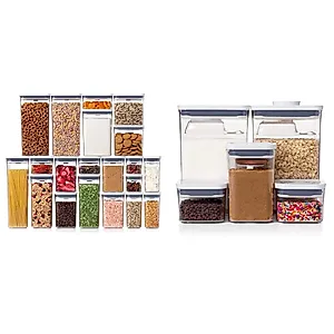 OXO Good Grips 20-Piece POP Container Set + OXO Good Grips 8-Piece Baking Essentials POP Container Set