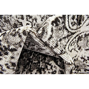 Unique Loom Sofia Collection Area Rug - Grace (5' 1" x 8', Dark Gray/ Gray)