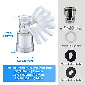 1080° Swivel Kitchen Faucet Extender with Filter, Bathroom Sprayer Attachment with Magnetic, Sink Water Faucet Aerator Replacement, 31.5inch(80cm) Extension Length