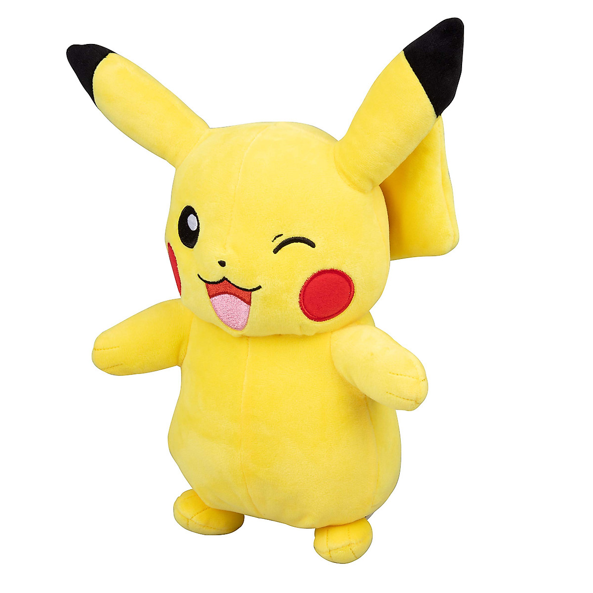 Pokemon 12" Large Winking Pikachu Plush - Officially Licensed - Generation 1 Figure - Authentic Soft Stuffed Animal Toy - Valentine's Day & Easter Basket Stuffer Gift for Kids, Boys, Girls - 2+