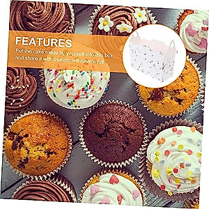 Cabilock 6pcs Packing Boxes Portable Cake Box Cupcake Decorating Donut Boxes Marble Pattern Cake Boxes Cupcakes Containers Paper Cake Boxes Handheld Candy Boxes Cardboard Cupcake Stand Mini