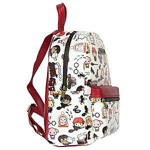 Harry Potter Allover Chibi Character Pattern Faux Leather Tote Bag Mini Backpack