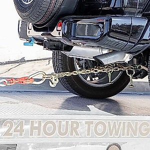 Johnstown Towing Chain Bridle with 8 Inch J Hooks and Alloy T Hooks - Grade 70 Chain - 40 Inches Long - 4,700 Pound Safe Working Load