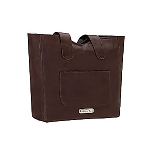 American West Mohave Canyon Small Leather Zip Top Tote (Brown)