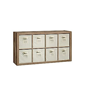 Sauder Stow-Away 8-Cube Organizer, L: 30.91" x W: 15.39" x H: 57.87", Lintel Oak Finish