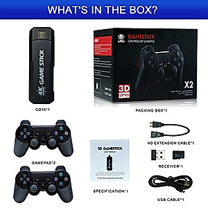 GD10 Retro Game Stick 64G Built in 20,000+ Games, Dual 2.4G Wireless Controllers, Video Game Consoles for 4K 60fps HD Output with 20+ Emulators