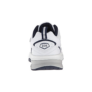 New Balance Men's 608 V5 Casual Comfort Cross Trainer, White/Navy, 11 Wide