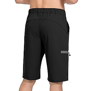 Little Donkey Andy Men’s Ultra-Stretch Quick Dry Lightweight Bermuda Shorts Drawstring Zipper Pocket Hiking Travel Golf Black XXL
