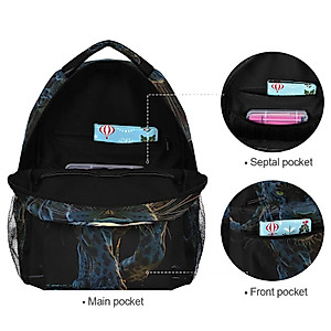 xigua Fierce Black Panther Student Backpack for Boy Girl ,Travel Laptop Backpack,Durable Water Resistant College School Backpack Laptop Bag for Fits 15Inch Notebook