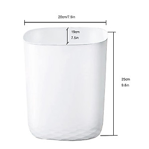 Feisco 2.4 Gallon Trash Can Wastebasket with 60 Counts of Trash Bag,Small Trash Can Garbage Container Bin for Bathroom Bedroom Kitchen Office (White)