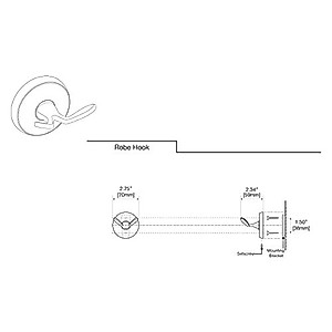 Gatco 5076MX Desinger II Robe Hook, Matte Black/Wall Mounted Double Robe and Towel Hook for Bathroom