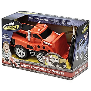 Kid Galaxy Squeezable Remote Control Bulldozer. Toddler RC Construction Toy for Kids Age 2 and up