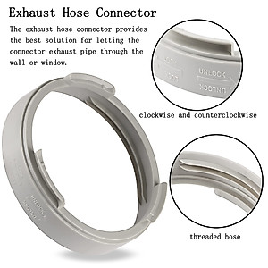 Portable Air Conditioner Exhaust Hose Connector, Round Tube Conditioner Adapter Exhaust Duct Vent Kit (white)