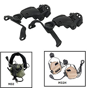 HEARFALCOM ARC Rail Adapter Tactical Helmet Accessories Compatible with Earmor OPSMEN Electronic Shooting Earmuffs M32-MOD3/M32H-MOD3 Tactical Headsets (BK)