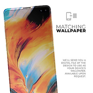 DesignSkinz Liquid Abstract Paint V1 Protective Vinyl Decal Wrap Skin Cover Compatible with The Samsung Galaxy S20 (Screen Trim & Back Glass Skin)