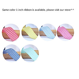 VIVIQUEN Gingham Craft Ribbon Bows Mini Checkered Ribbon Flowers Appliques for Sewing, Gift, DIY Craft, Wedding Decoration Ornament (LIGHT BLUE, Small Size 52PCS)