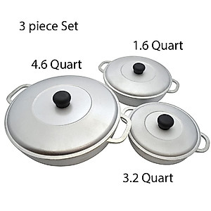 AIRADP 3Pieces Cast Aluminum Caldero or Oven Set with Lid
