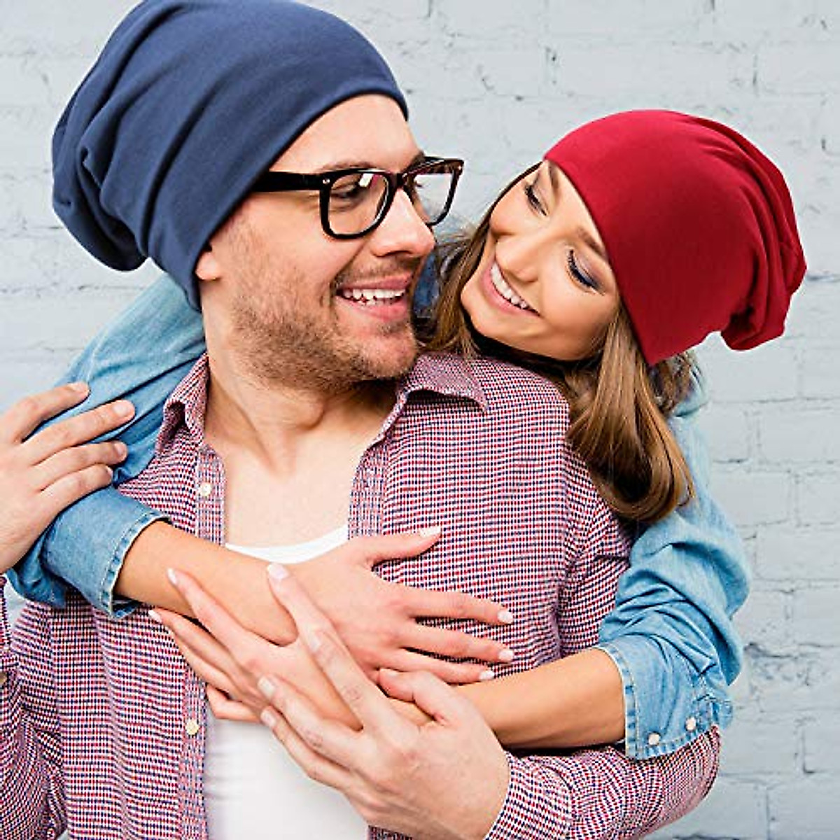 Outus 6 Pieces Thin Knit Slouchy Beanies Cap Cotton Chemo Sleep Cap Dwarf Hat for Women Men