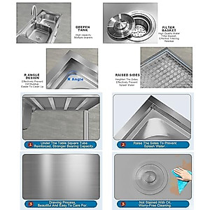 Laundry Utility Sink Freestanding Utility Sink Commercial Stainless Steel Double Bowl with Workbench and Storage Shelves with Faucet for Garage Restaurant Kitchen Laundry Room. ( Color : Cold alone Le