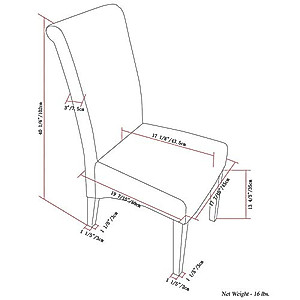 SIMPLIHOME Avalon Dining Chair Set in Tanners Brown, Solid Wood Frame, Vegan Leather Upholstery, Curved Design, Set of 2, 25.2 x 17.7 x 39.8 inches, for Dining Room