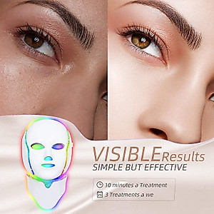 RtLvio Led Face Mask Light Therapy, 7 Colors LED Light Therapy Mask for Facial Skin Care, Colorful LED Beauty Mask, Led Mask Therapy Facial