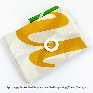 LOONELO Happy Sukkot Backdrop Banner with 70.8"X43.3", Happy Sukkah Backdrop Banner, Etrog Lulav Jewish Holiday Photography Background for Photo Booth Wedding Birthday Sukkot Party Decorations