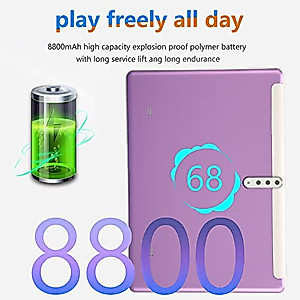 10.1 Inch Android 11 Tablet, 2.4G 5G Dual Band WiFi 10 Core Processor 4GB 64GB PC Calling Tablet with 8800mAh Battery, Dual Speakers, 5MP 13MP Cmaea Bluetooth and GPS 1960x1080 HD Tablet for Kids(US)