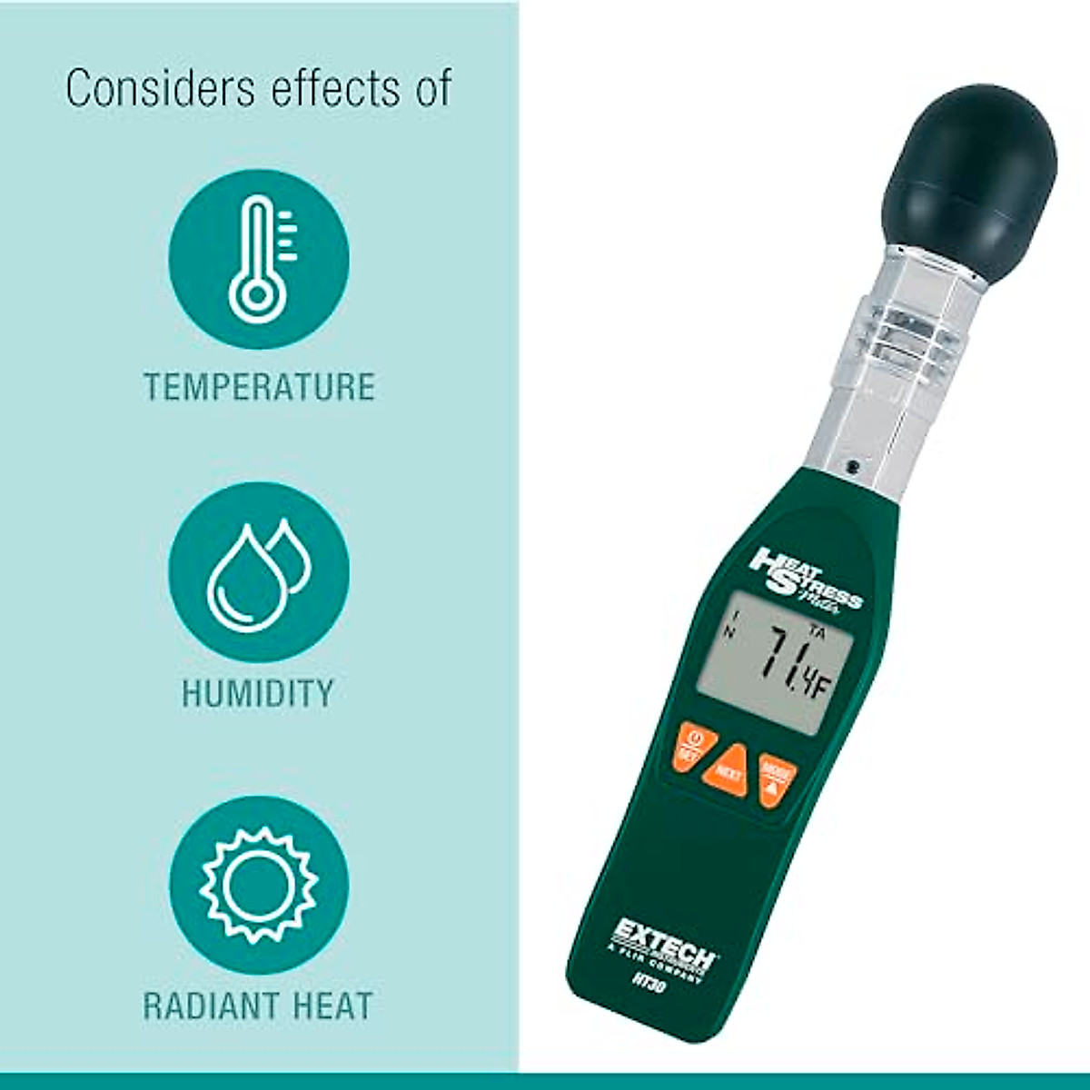 Extech HT30 Heat Stress WBGT Meter , black