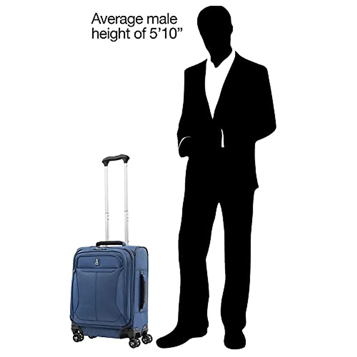 Travelpro Tourlite Softside Expandable Luggage with 4 Spinner Wheels, Lightweight Suitcase, Men and Women, Blue, Carry-On 19-Inch