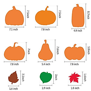 Hifunwu 30Pcs Halloween Foam Pumpkin Craft Kit Decorations with Foam Fall Maple Leaves Rhinestone Stickers for Halloween Thanksgiving Kids Art Crafts Decorations