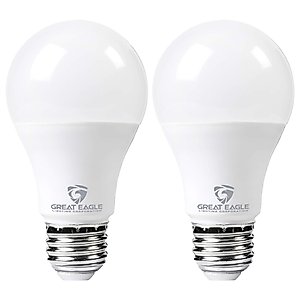 Great Eagle Lighting Corporation Super Bright 150W-200W LED Light Bulb 2600 Lumens, A21 Non-Dimmable 3000K Soft White, High Lumen, UL Listed (2-pack)