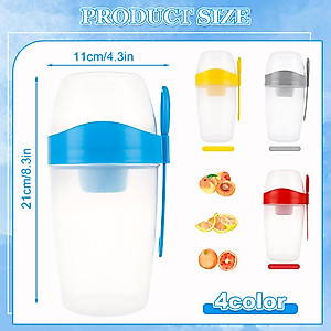 LDXDRU 4Pcs Yogurt Parfait Cups with Lids, Overnight Oats Containers with Lid and Spoon, Reusable Yogurt Containers, Breakfast On the Go Cups for Milk Snack Fruit, Large 37oz