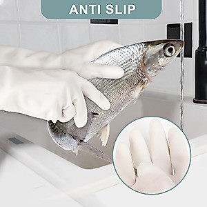 aesxniy 2Pair, 15IN, kitchen dishwashing gloves and household cleaning gloves, reusable, durable, latex free(Small)