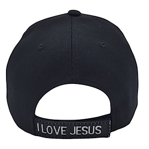 Too Blessed to Be Stressed - I Love Jesus Hat - Religious Baseball Cap (Black)