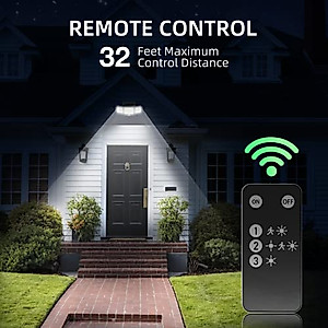 Solar Outdoor Lights, 229 LED 2500LM Super Brightness Motion Sensor Security Light with Remote Control, 3 Lighting Modes 270° Wide Angle, Adjustable 3 Heads, IP65 Waterproof Wall Light, 2 Pack