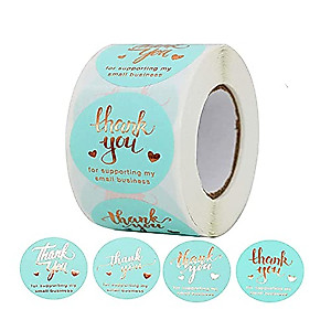 Thank You Stickers RollSmall Business Stickers Suitablefor Business and Boutique Packaging Envelope Sealing Various Holiday Party Gifts Thank You Labels (Blue)