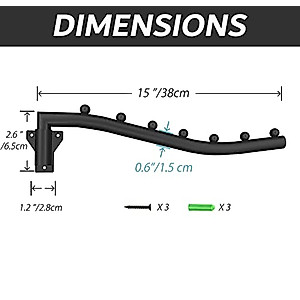 Folding Clothes Hanger Rack Swing Arm Hook Holder Clothing Hanging Garment Drying Closet Rod Storage Organizer Wall Mount Space Saving for Closet Organizer, Bathroom, Bedroom, Laundry Room Black