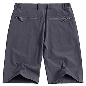 SVACUAM Men's Lightweight Breathable Soft Quick Dry Hiking Shorts(Dark Grey,38)
