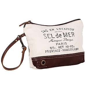 Myra Bags Spunky Canvas & leather Pouch Wristlet S-1960