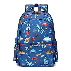 NaOHshp School Backpack for Boys, Cute Space Backpack for Kids Elementary Middle School Bag Bookbag
