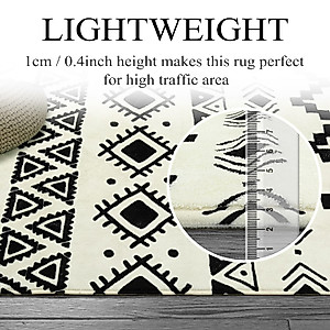 Lahome Boho Machine Washable Living Room Rugs - 5x7 Area Rugs for Bedroom Non-Slip Large Throw Rugs Soft Geometric Dinning Room Rug Tribal Distressed Carpet for Living Room Entryway Kitchen Office