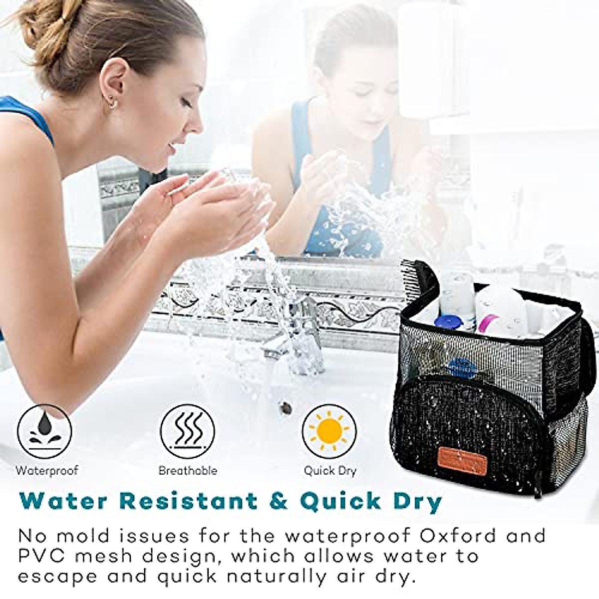 Shower Caddy Portable-Shower Bag,Portable Shower Caddy Bag,College Dorm Room Essentials for Girls Boys Student,Travel,Gym,Quick Dry,Large Capacity