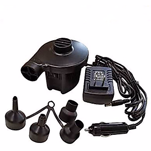 Berocia 6.56ft Electric Air Pump Air Mattress Pump Car Adapter Plug in for Inflatables Balloons Air Bed Pool Toy Raft AC Pump Quick-Fill Inflator Deflator (Both Car Adapter and Home Charger Air Pump)