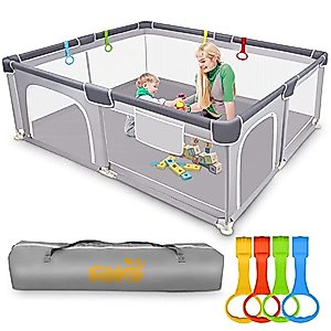 Baby Playpen 71”×59”, Extra Large Play Pen Playard for Babies and Toddlers Indoor & Outdoor Safety Play Yard Area, Kid Sturdy Play Center Fence with Soft Breathable Mesh, Playpen for Toddlers