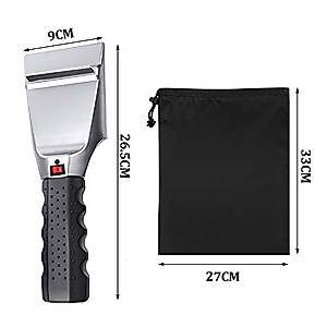 Frienda Heated Snow Ice Scraper 12V Electric Auto Windshield Ice Scrapers Electric Window Ice Scraper with 2 Pieces Rear View Mirror Covers Side Mirror Protective Covers for Most Cars Trucks SUV