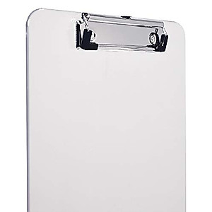 Clear Plastic Clipboards, 12 Pack, Durable, 12.5 x 9 Inch, Low Profile Clip, by Better Office Products, Translucent Clear, Set of 12
