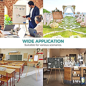 VISWIN 63" Wooden Tripod Display Easel Stand for Wedding Sign, Poster, A-Frame Artist Easel Floor with Tray for Painting, Canvas, Foldable Easel - Natural