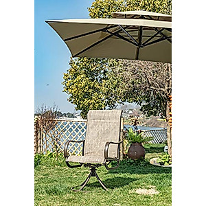 HQHQHE Patio Swivel Dining Chairs Set of 2 Outdoor Kitchen Garden Furniture Metal Chair with Textilene Mesh Fabric