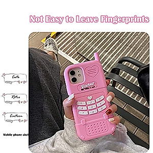 Danzel Silicone Case for iPhone 11 6.1",3D Pink Cute Cartoon Cover,Kawaii Soft Retro Funny Case,Shockproof Classic Phone Case for Girls Women