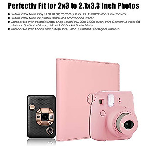 256 Pockets Photo Album for Fujifilm Instax Mini 11 12 9 7+ 40 Evo Liplay 90 8 Instant Camera/Mini Link SP-1 Printer, Photo Album for Polaroid Zink 2x3" Photo/Mint Zip Instant Camera Printer (Pink)